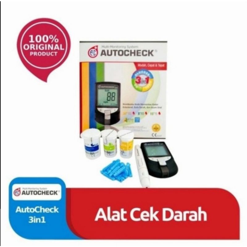 Jual alat autocek Autocheck alat 3in1 cek guladarah asam urat ...