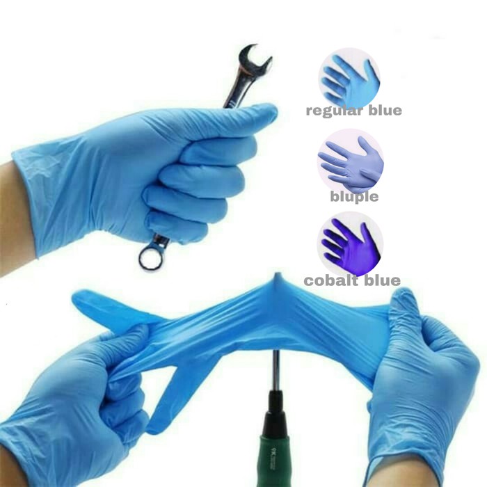 Jual SARUNG TANGAN KARET HANDSEAL NITRILE BIRU PERKAKAS MEDIS KEBUN ...