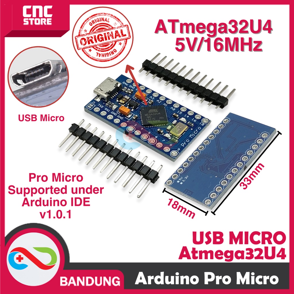 Jual ARDUINO PRO MICRO ATMEGA32U4 5V 16HZ MICRO USB BOARD | Shopee ...