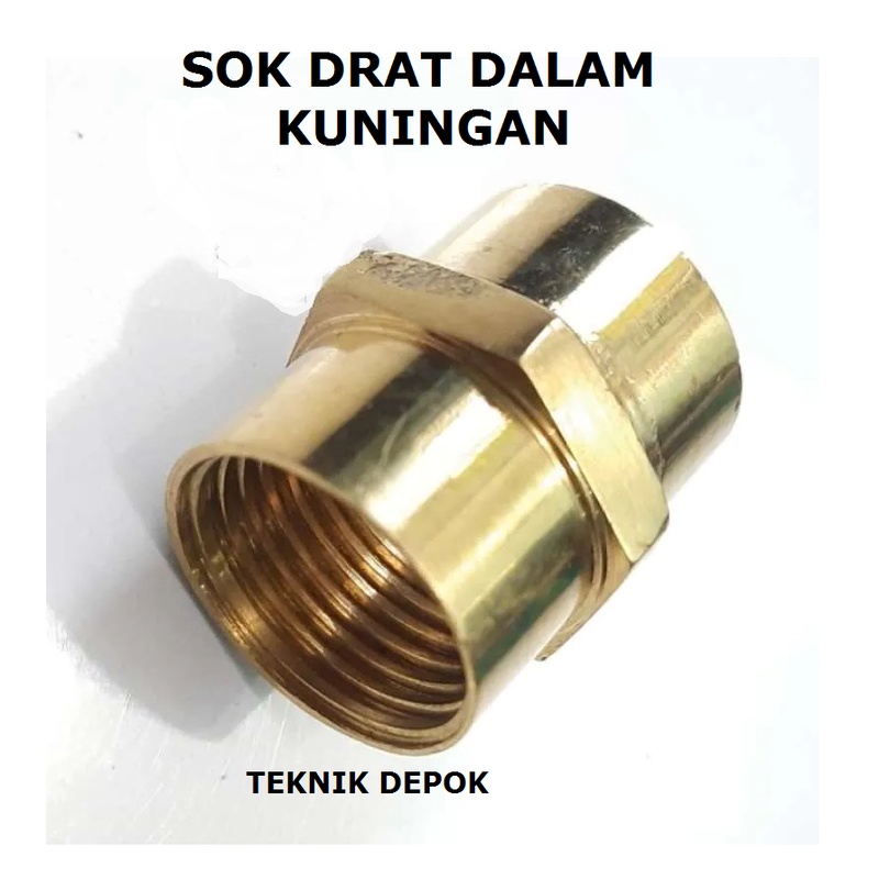 Jual SDD Kuningan 1/2 x 3/8 Inch Sok Drat Dalam Sambungan Socket ...