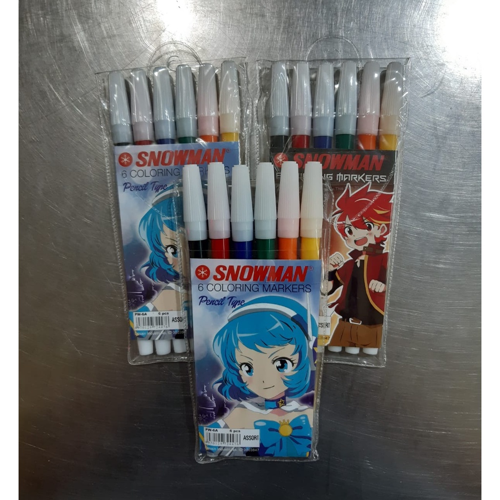 Jual Spidol Snowman SET Isi 6pcs (6 Warna)/Spidol/Spidol Snowman/Spidol ...