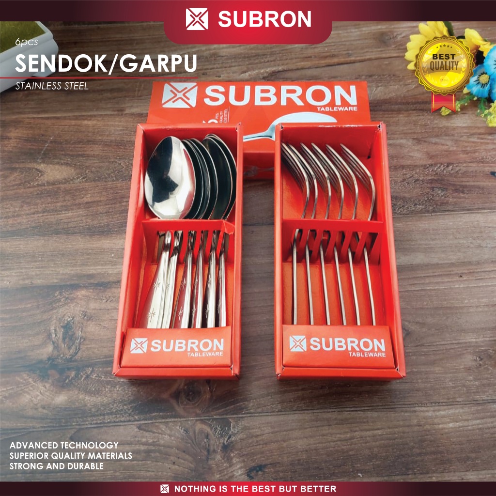 Jual SUBRON Sendok Garpu Makan 35 Gram 1 Box 6 pcs Stainless Steel ...