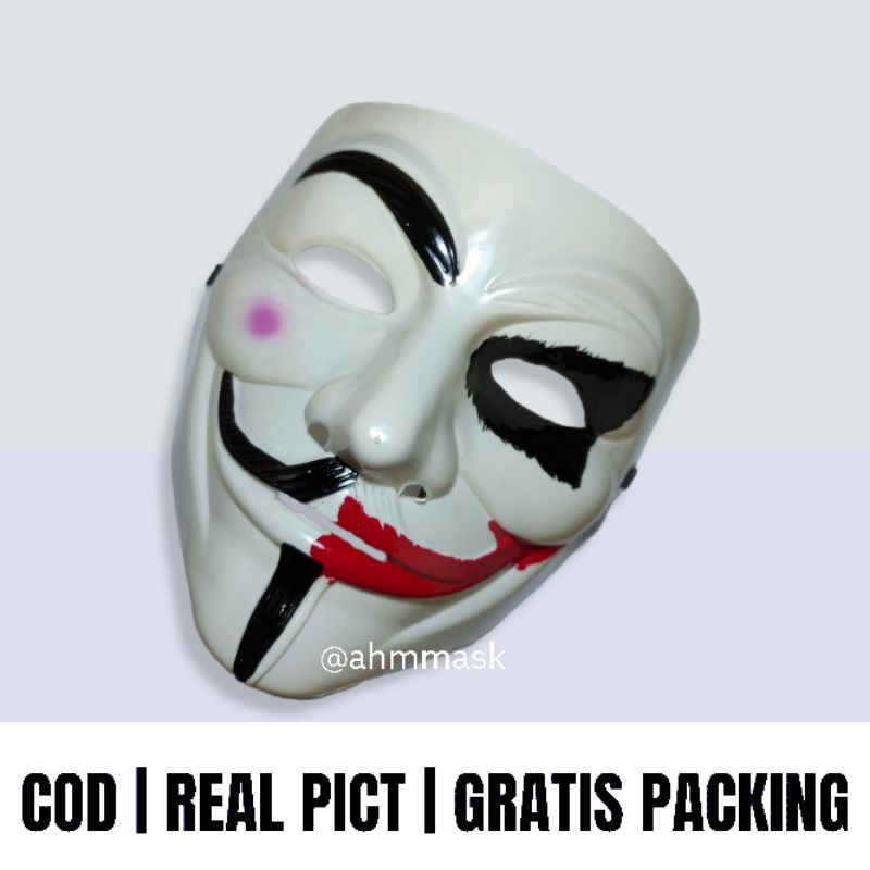 Jual Topeng Anonymous Topeng Hacker Vendetta Mask Custom Anon Joker