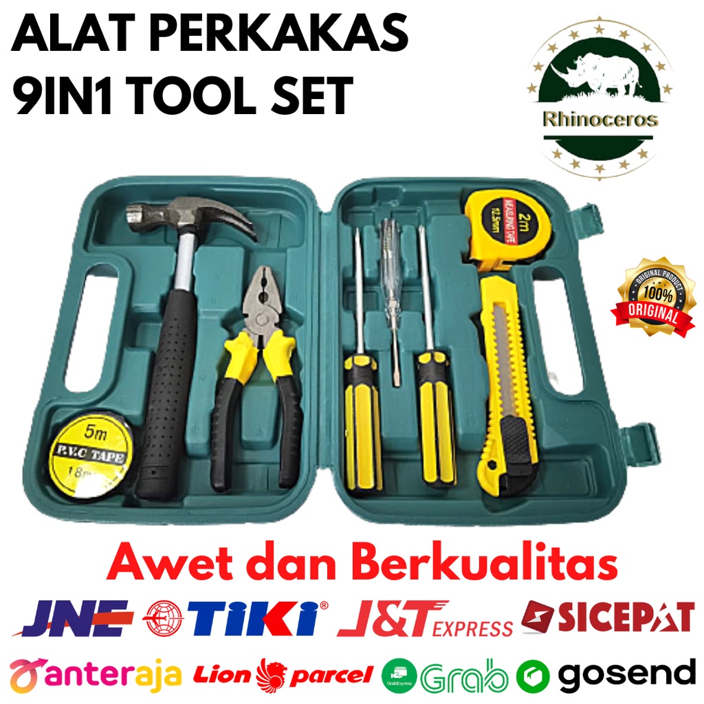 Jual Toolkit Set Perkakas Tukang Alat Tukang 9in1 Tool Set Alat ...