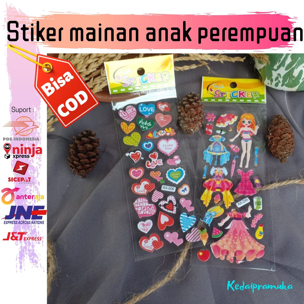 Jual Stiker Mainan Anak Perempuan / Sticker Timbul Karakter Edukasi ...