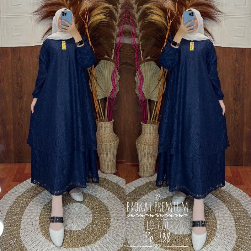 Jual GAMIS PESTA UNDANGAN SERAGAMAN BROKAT PREMIUM FULL PURING MODEL ...