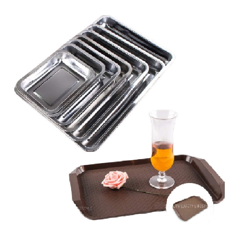 Jual DHW Nampan Stainless Persegi, Nampan Tray Plastik Waitress Loyang ...