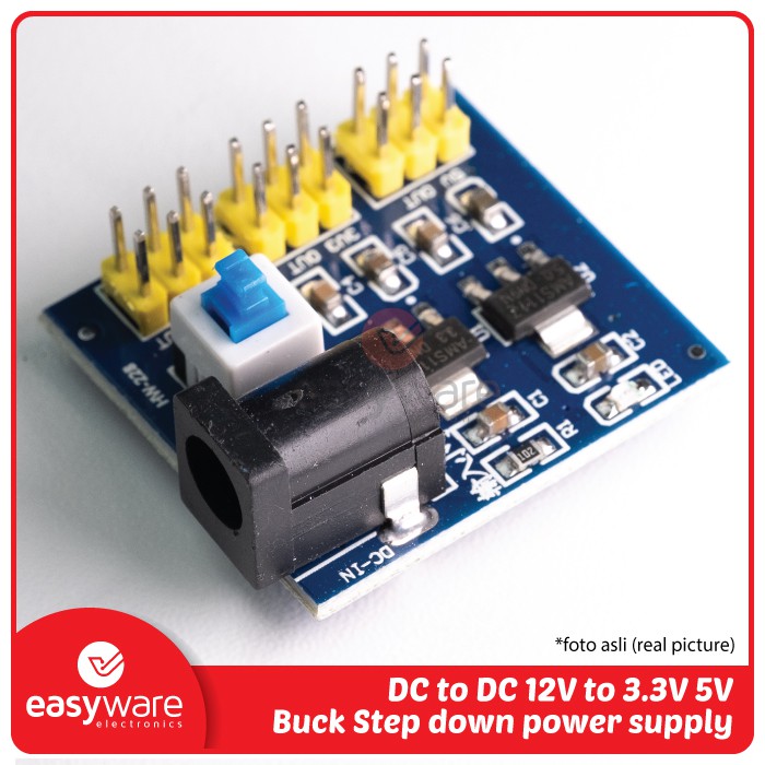 Jual DC to DC 12V to 3.3V 5V Buck Step down power supply module ...