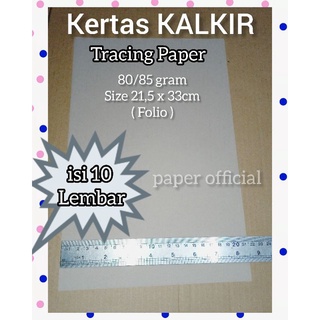 Jual Kertas KALKIR 10 Lembar Tracing paper ukuran Folio untuk undangan ...