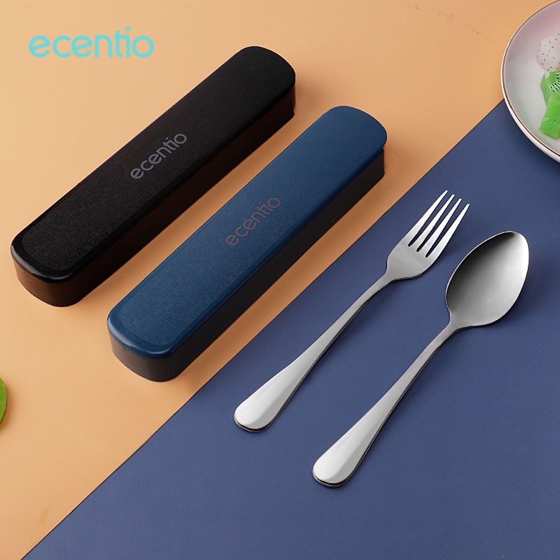 Jual ecentio 2/3Pcs Stainless Steel Alat Makan Set Sendok Garpu set ...