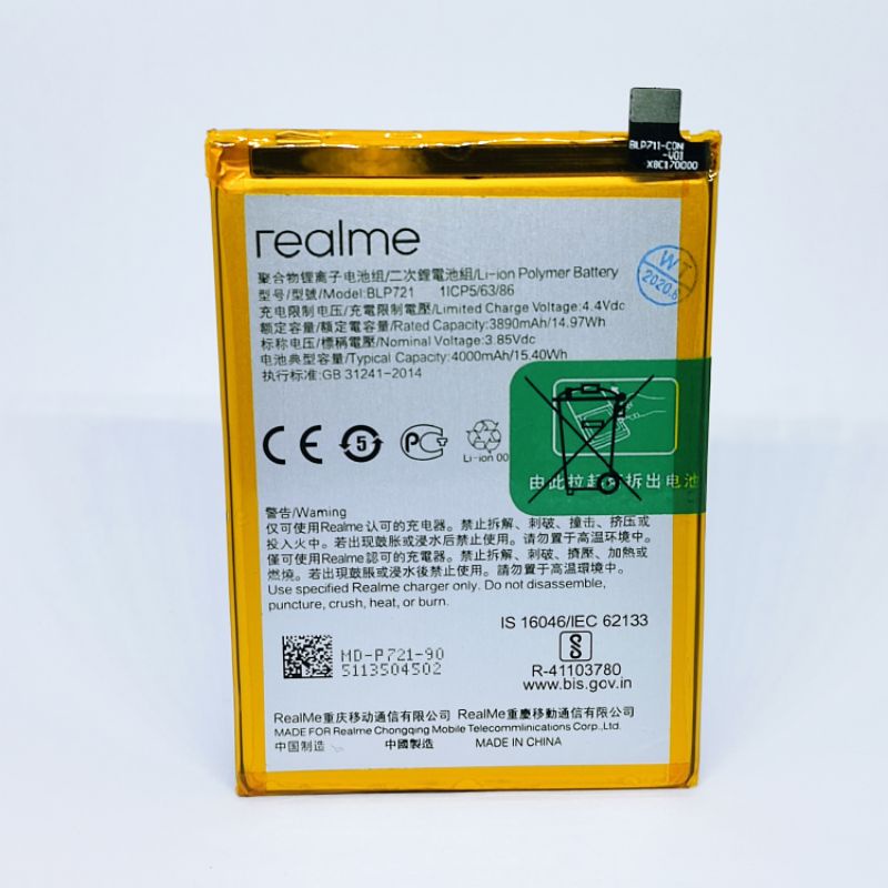 Jual BATERAI BATRE REALME C2 RMX1941 RMX1945 BLP721 ORIGINAL | Shopee ...