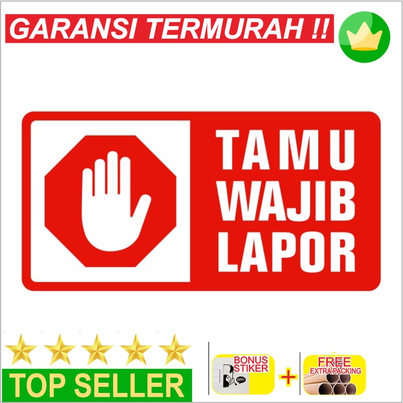 Jual Grosir RAMBU TAMU WAJIB LAPOR 30CM X 15CM AKRILIK Keren | Shopee ...