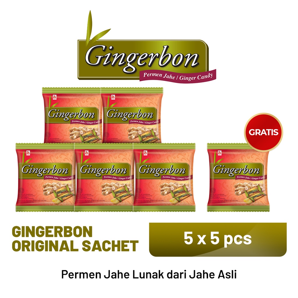 Jual Buy 5 Gingerbon Original Sachet get 1 free Gingerbon Sachet ...