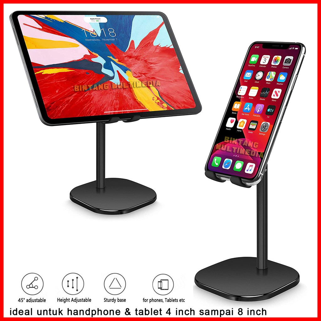 Jual Dudukan HP di Meja Aluminium Phone Holder Stand Tablet iPad ...