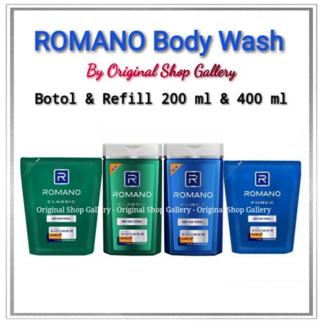Jual ROMANO Body Wash Sabun Mandi Pria Force Classic Anti Bakteri ...