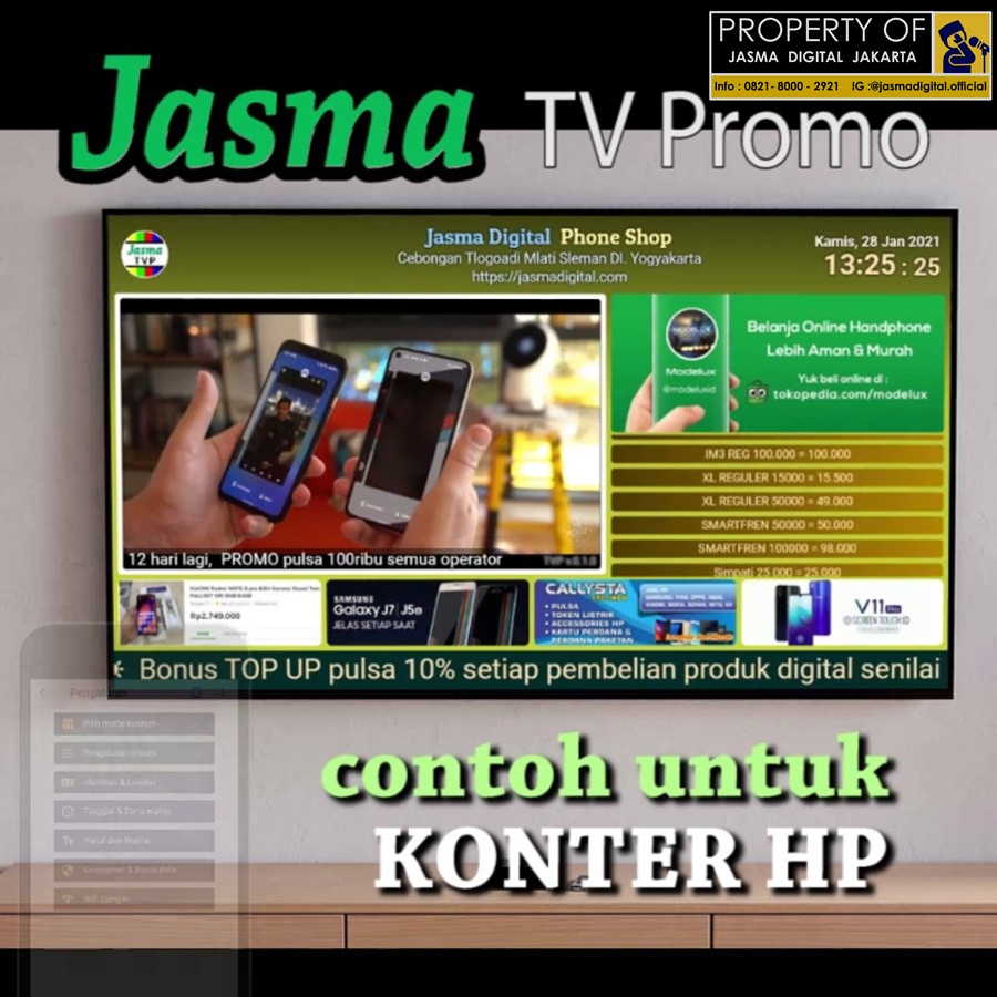 Jual Papan iklan digital indoor/reklame TV LED utk konter toko HP ...