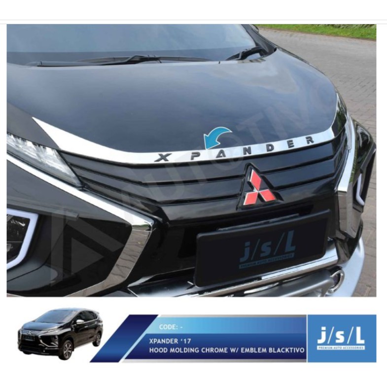 Jual Hood Molding with Black Emblem Mitsubishi Xpander | Shopee Indonesia