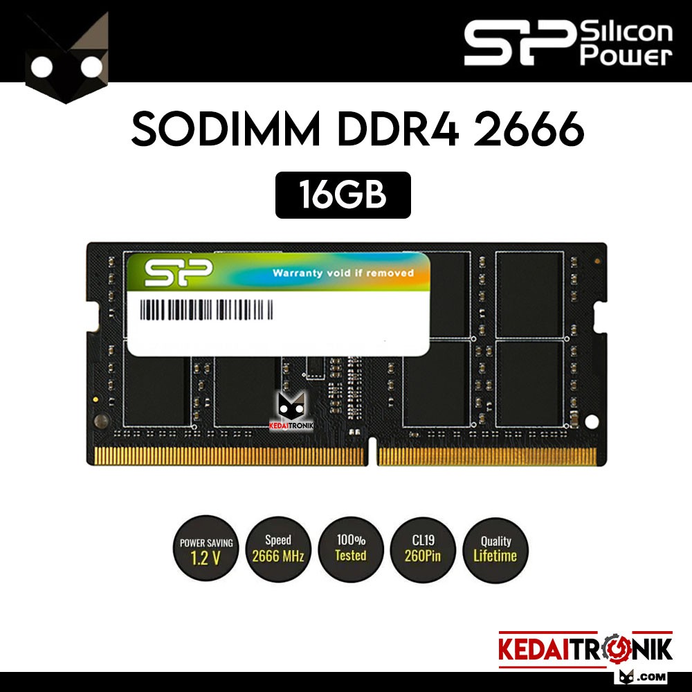 Jual DDR4 16GB 2666 Mhz Silicon Power SODIMM RAM Laptop Memory Dekstop ...