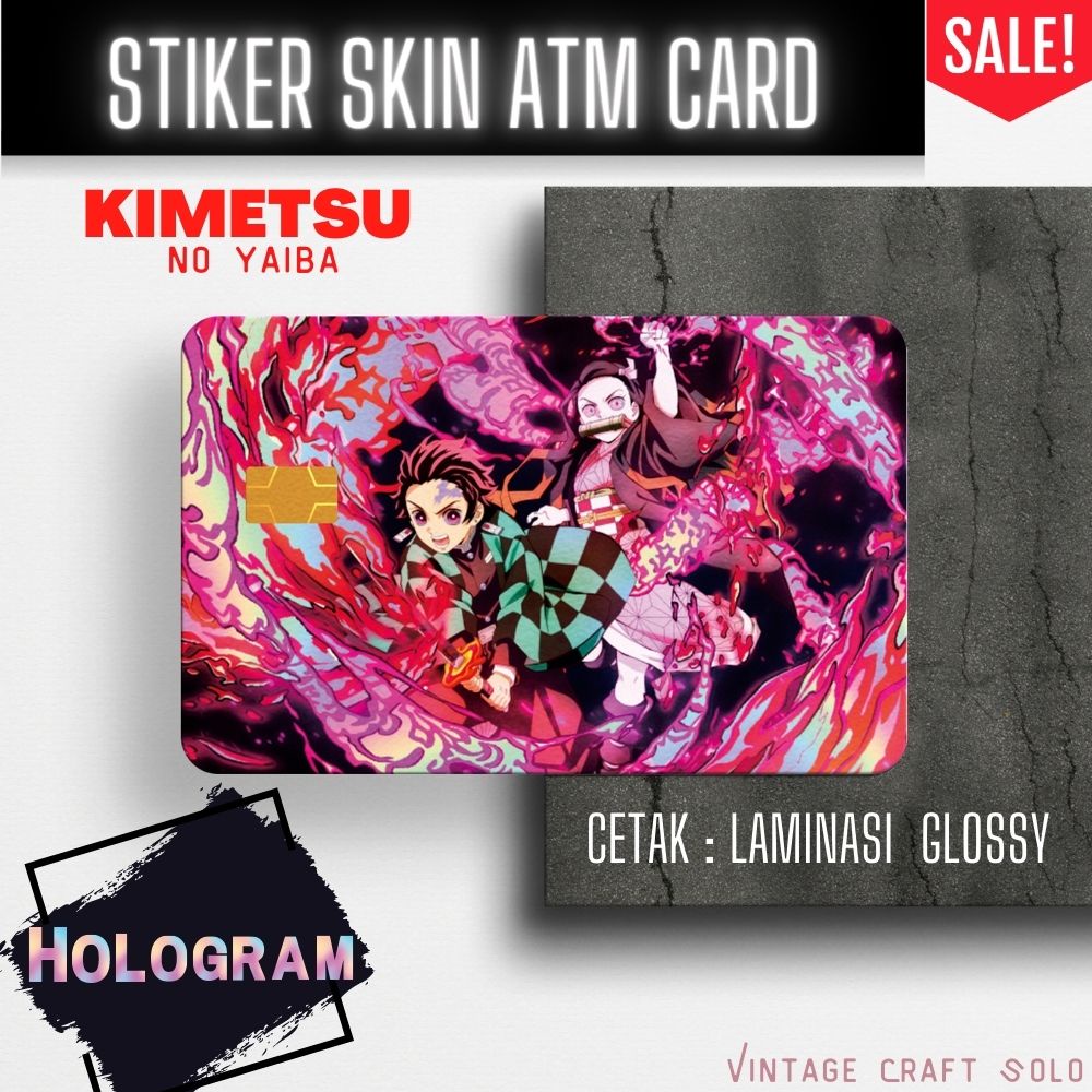 Jual Stiker Sticker Skin Card ATM Anime Kimetsu No Yaiba Hologram ...