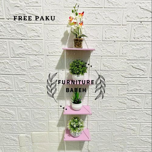 Jual furniture mini rak gantung 4 susun/rak dinding mini kekinian ...