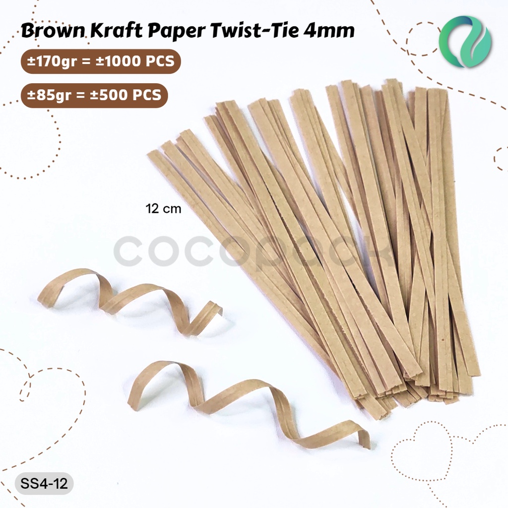 Jual Brown Kraft Paper Twist Tie Kawat Ikat Dekorasi Plastik Roti 4MM ...