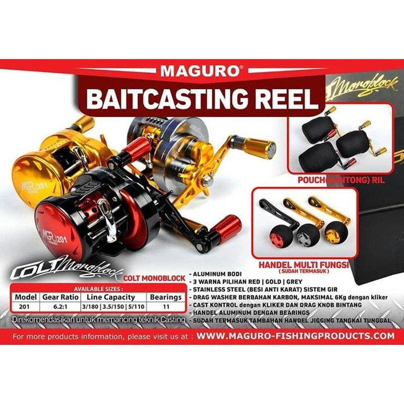 Jual Reel BC Maguro COLT Monoblock 201 | Round model | Baitcasting ...