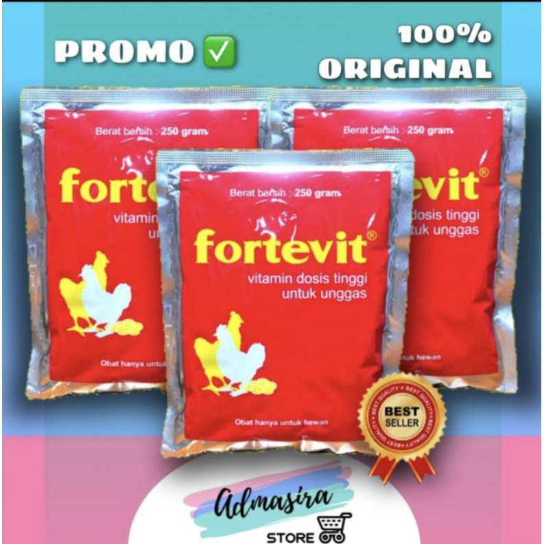 Jual FORTEVIT 250 gr Medion vitamin dosis tinggi unggas anti stress dan ...