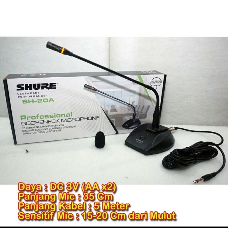 Jual Mic Meja / Mic podium SH 20A suara sensitif | Shopee Indonesia