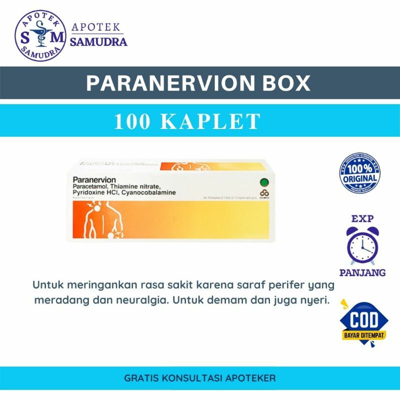 Jual PARANERVION Kaplet - BOX isi 100 Kaplet (untuk meringankan rasa ...