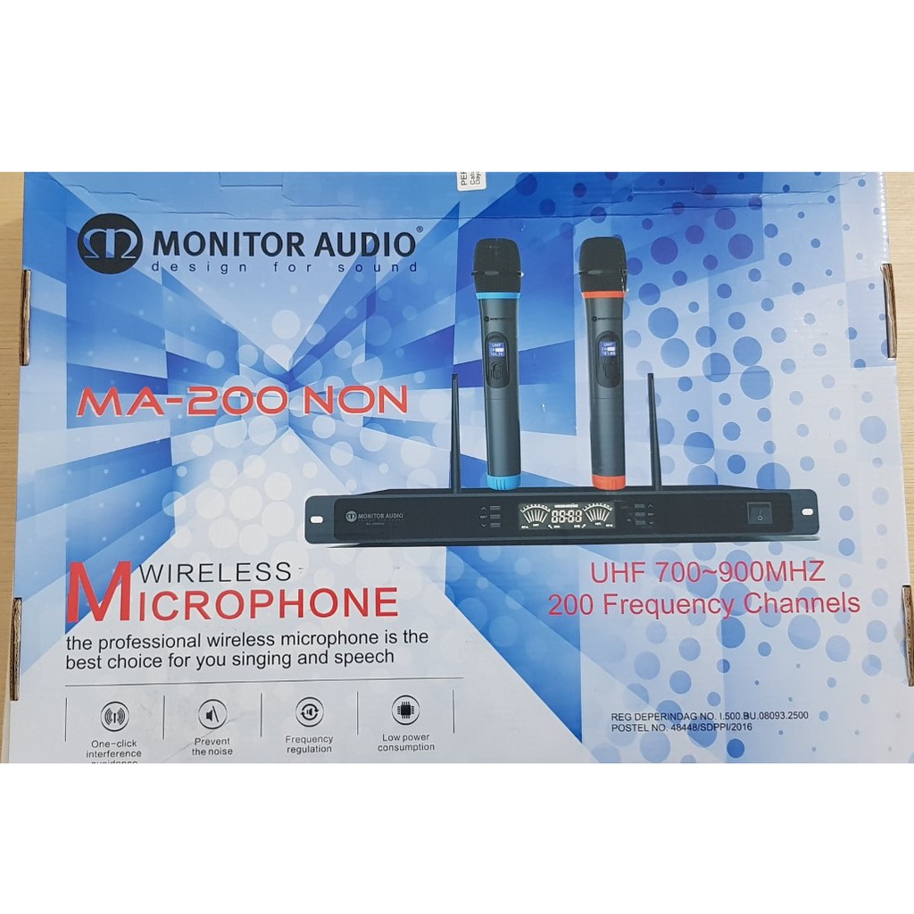 Jual MIC Wireless Professional Microphone MONITOR AUDIO MA-200 NON ...