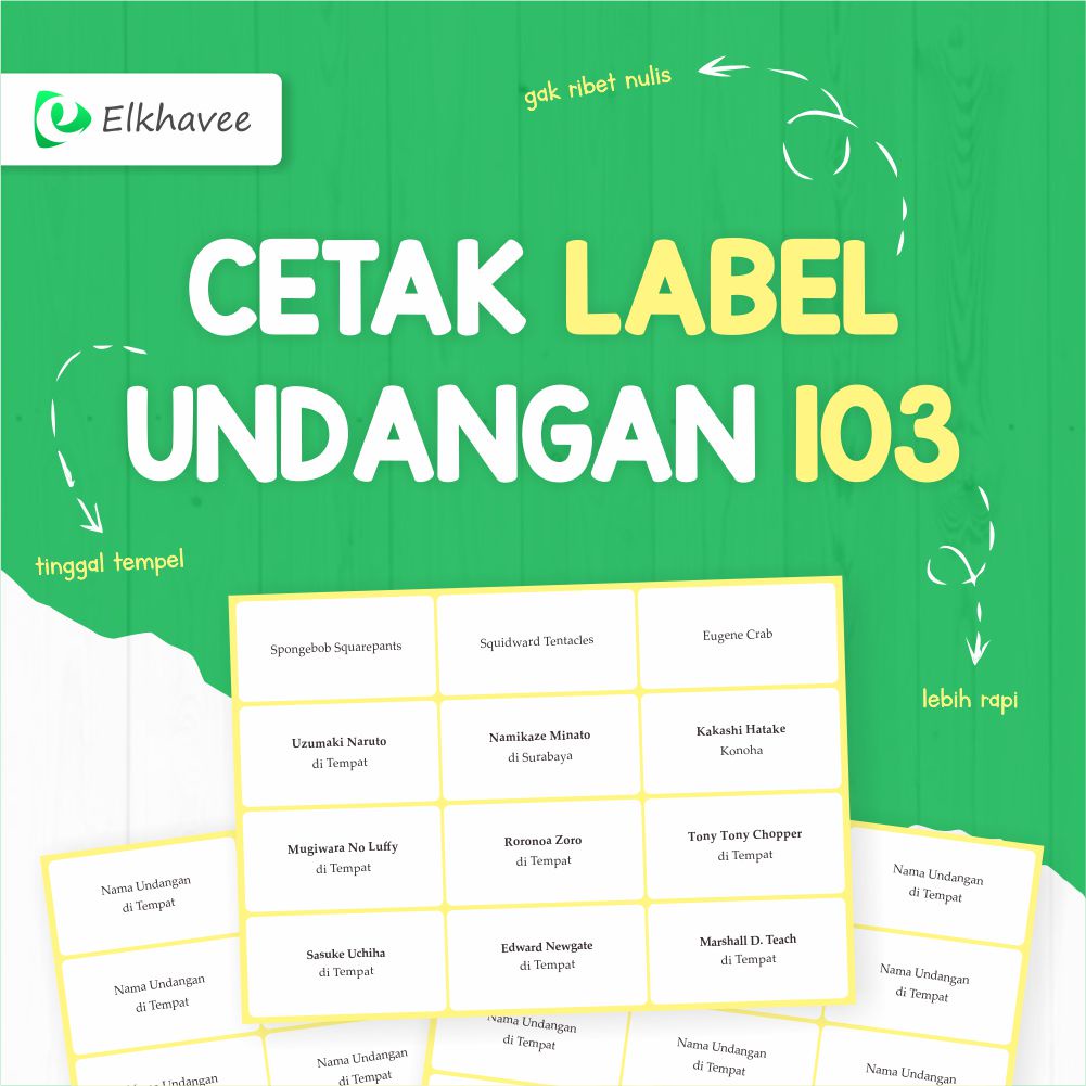 Jual Cetak Print Sticker Label Nama Undangan Label 103 Shopee