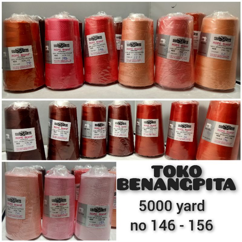 Jual BENANG JAHIT 5000 Yard per cone ( no 140 - 156 ) | Shopee Indonesia