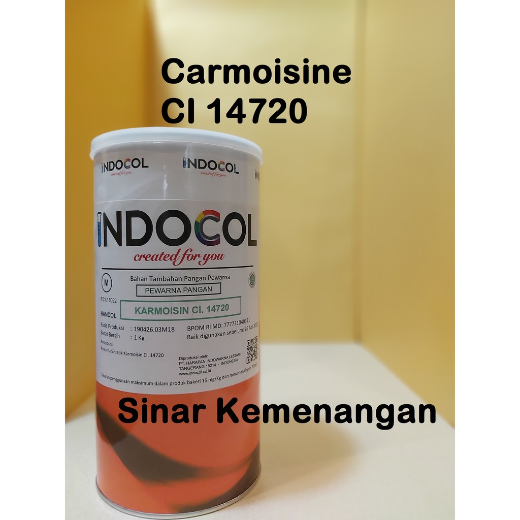 Jual Pewarna makanan INDOCOL Carmoisine CI 14720; 1 kg | Shopee Indonesia