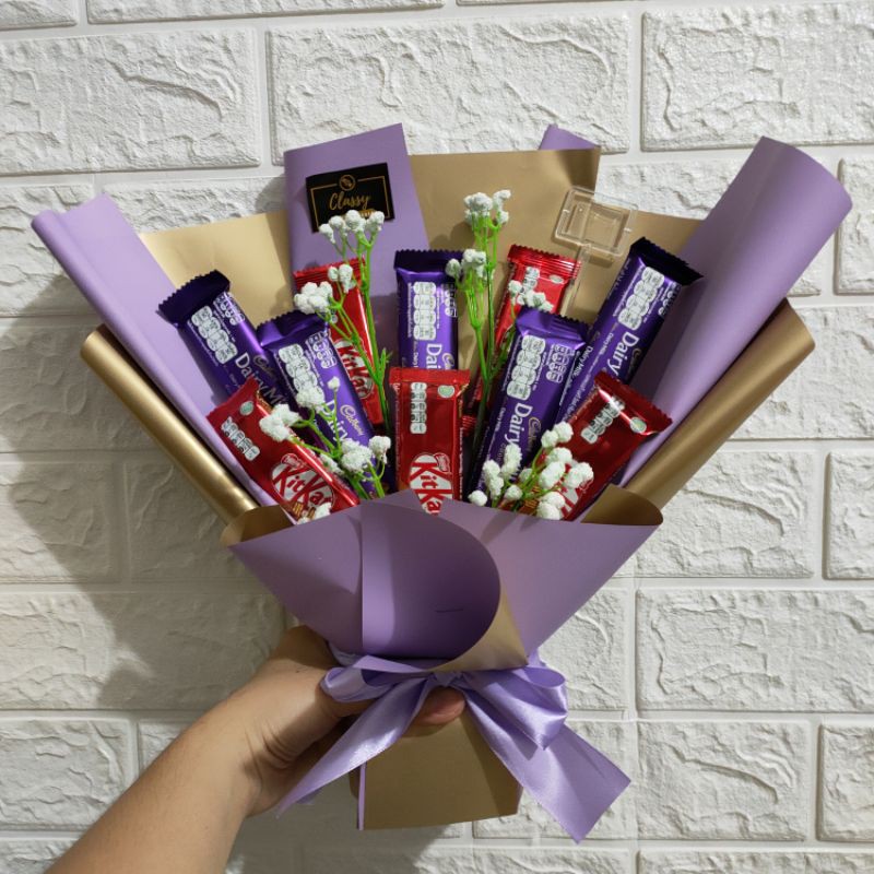 Jual Snack Bouquet Coklat Cadbury / Kitkat / Bucket Bunga Buket Snack ...