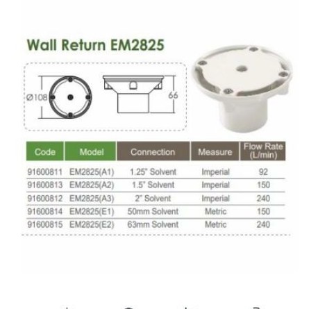 Jual Inlett fitting kolam renang wall return Emaux EM2825 1,5 inch ...