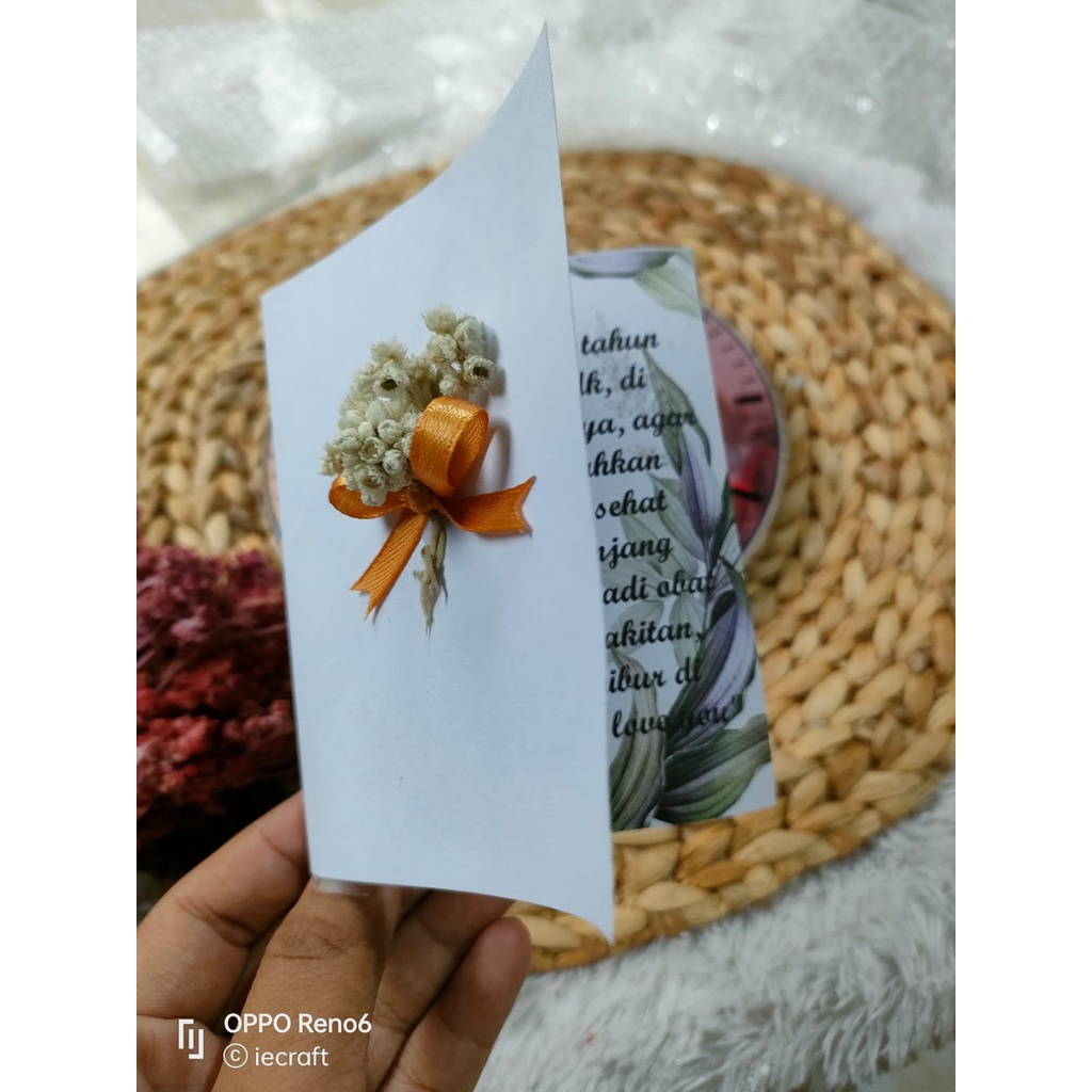 Jual Kartu Ucapan + Dried Flower (bunga kering) | Shopee Indonesia