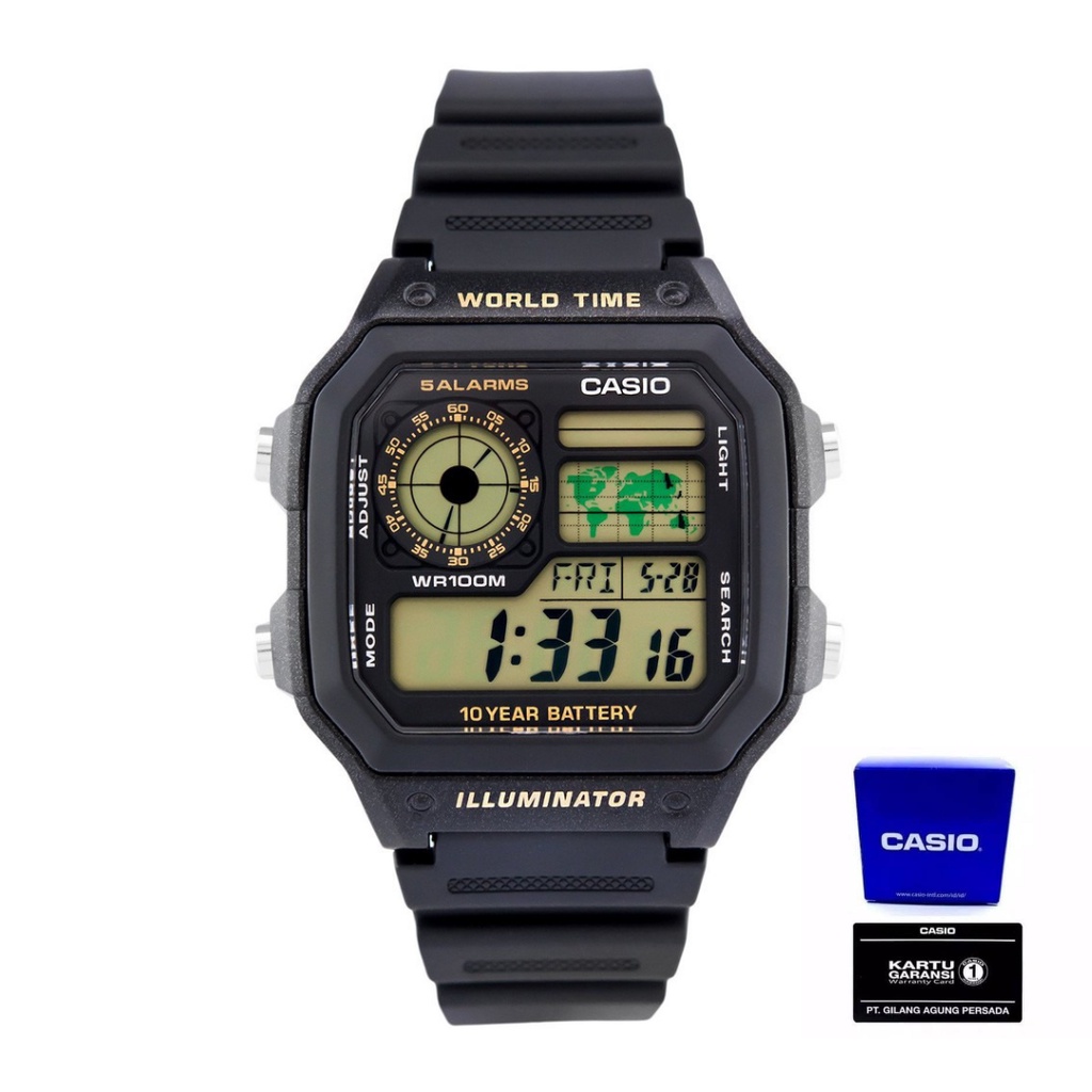 Jual Casio Pria AE-1200WH-1BVDF Jam Tangan Pria Casio Original Digital Rubber Strap | Shopee ...