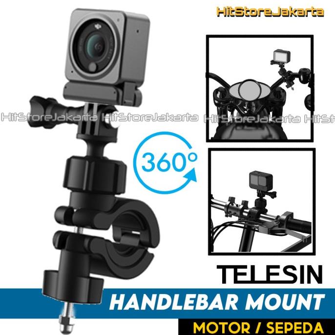 Jual Telesin Mounting Stang Motor Sepeda 360 Bike Handlebar Mount GoPro ...
