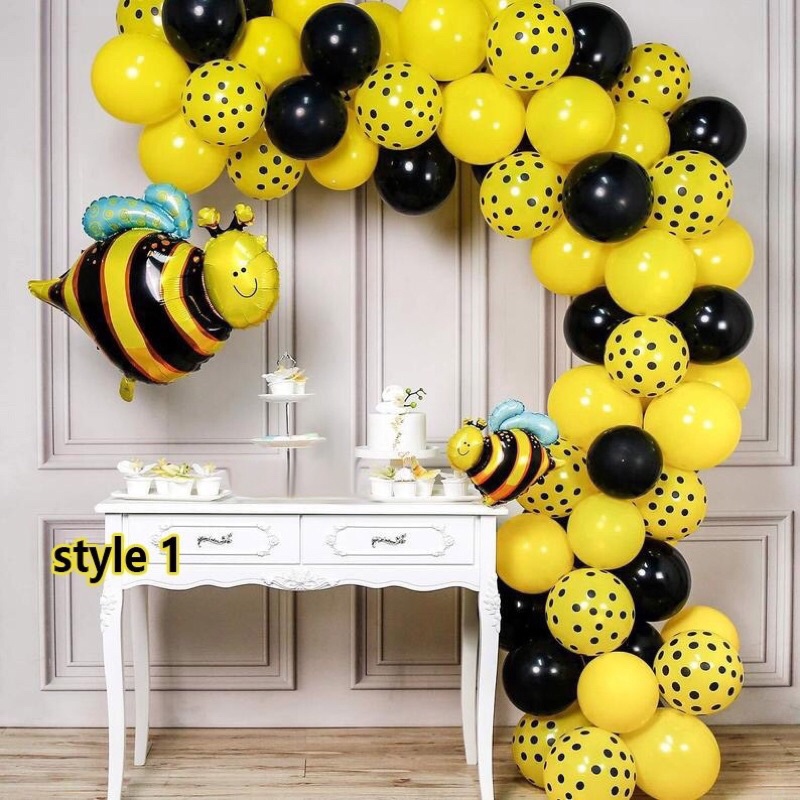 Jual Paket dekorasi tema lebah/paket ulangtahun hitam kuning/paketset ...