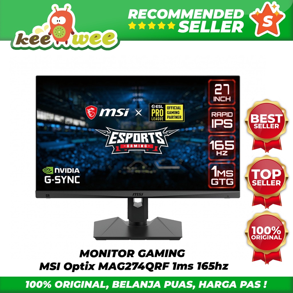 Jual MONITOR GAMING MSI Optix MAG274QRF 1ms 165hz | Shopee Indonesia