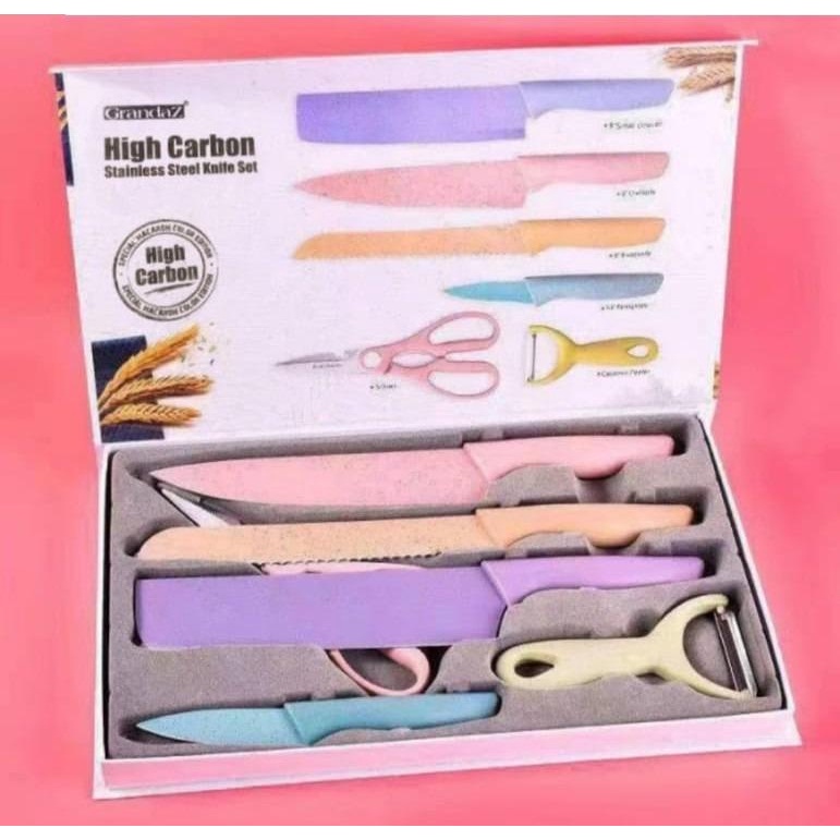 Jual TJ-425 Pisau Set 6in1 Pisau Jerami Pisau Cantik Pisau Dapur ...