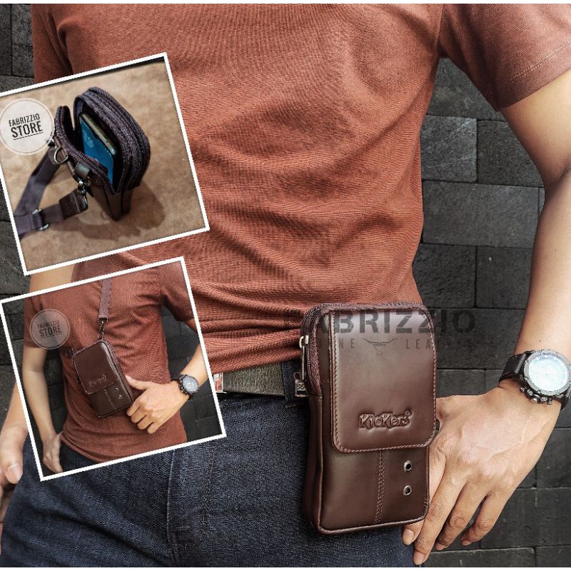 Jual Dompet Pinggang hp branded asli kulit | Shopee Indonesia