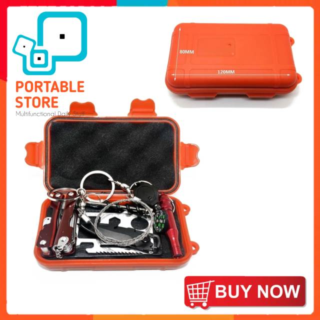 Jual [PORTABLE] FervorFOX Emergency Survival Kit First Aid SOS Tools - J021 | Survival Box ...