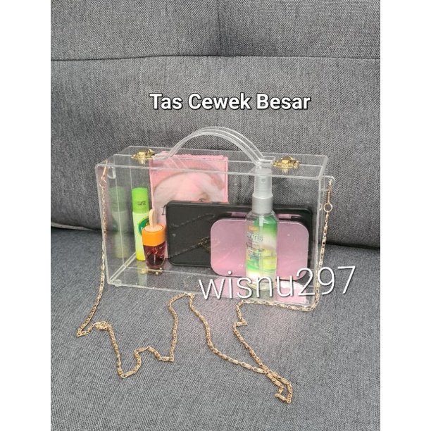 Jual Acrylic Tas Cewek Besar (P22xL8xT13cm, tebal 2mm) LENGKAP DENGAN ...