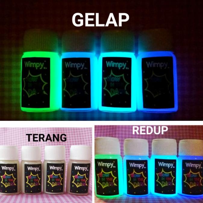 Jual cat glow in the dark paint 10ml cat fosfor varnish gloss bubuk ...