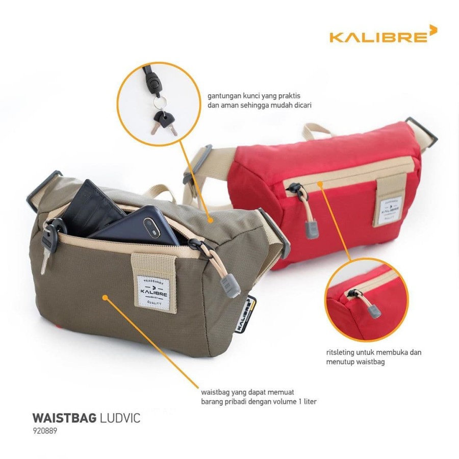 Jual Tas waist bag Kalibre ludvic slingbag pria waistbag wanita art ...