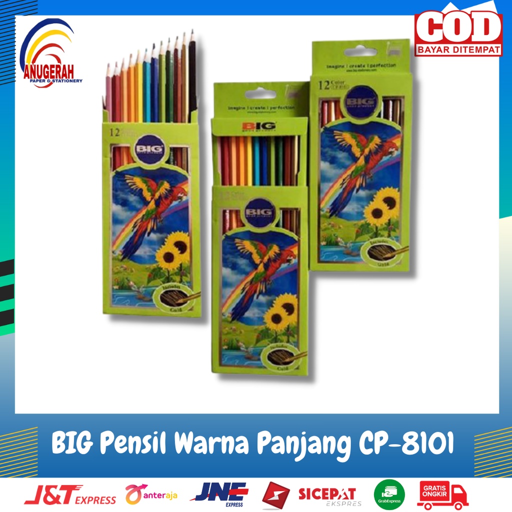 Jual BIG Pensil Warna Panjang CP-8101 (PCS) | Shopee Indonesia