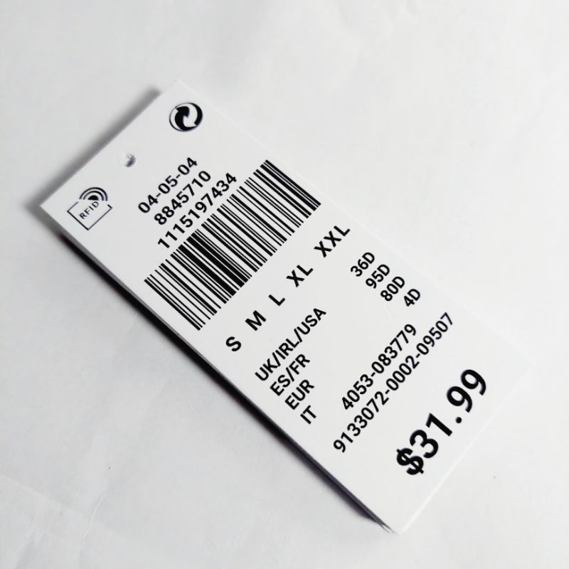 Jual label baju import [100pcs] 4x9. BONUS TALI hangtag hang tag ...