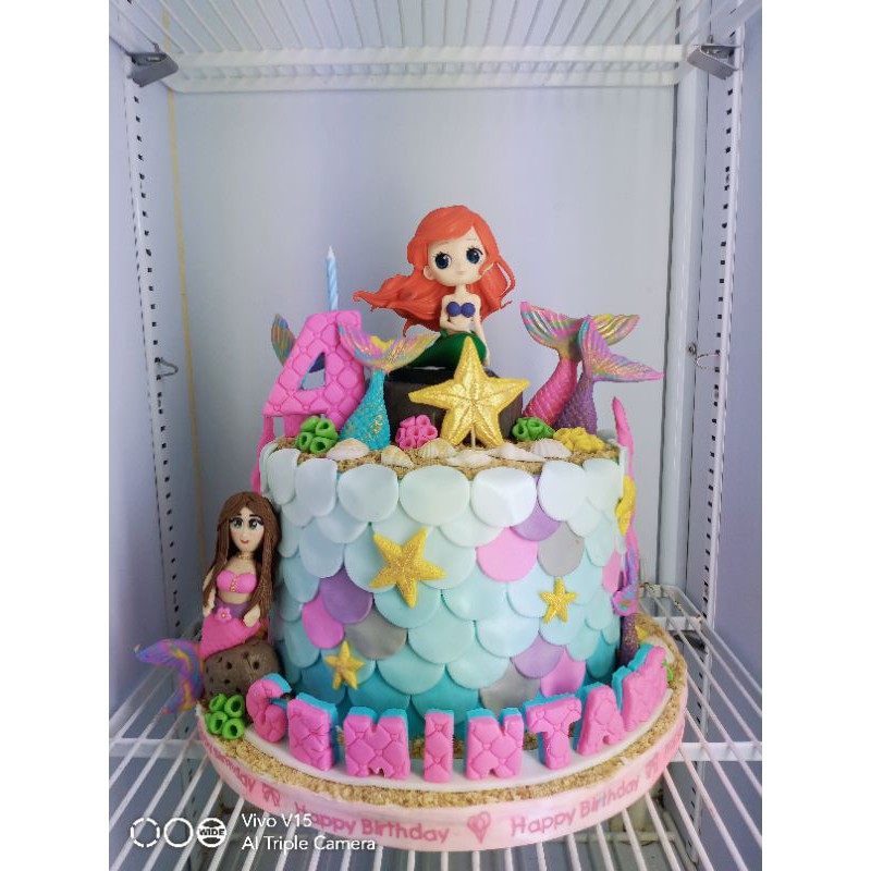 Jual kue ulang tahun mermaid diameter 20cm | Shopee Indonesia