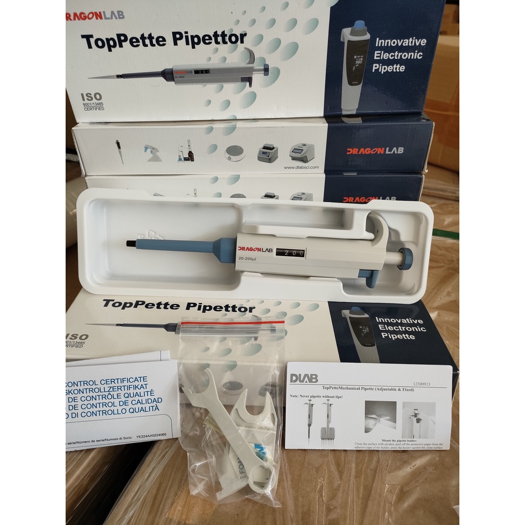 Jual Micro Pipette 20-200 ul DragonLab Mikropipet Adjustable ...